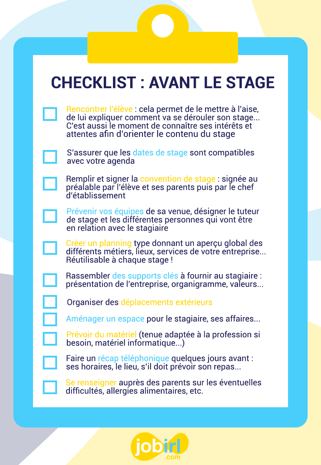 Checklist Préparer La Venue Dun Stagiaire De 3ème Dans Son